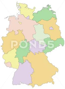 Germany - Highly detailed editable political map with separated layers ...