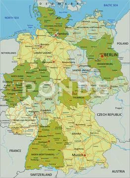 Germany - Highly detailed editable political map with separated layers ...