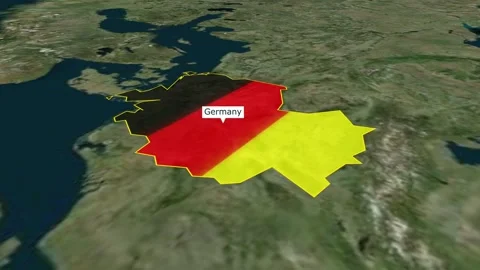 Germany map animation with German flag h... | Stock Video | Pond5