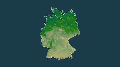 Germany map - cartoon. Regions. Physical... | Stock Video | Pond5