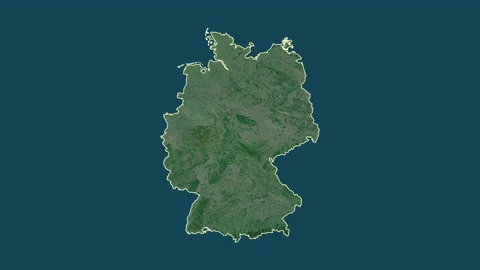 Germany map - cartoon. Regions. Satellit... | Stock Video | Pond5