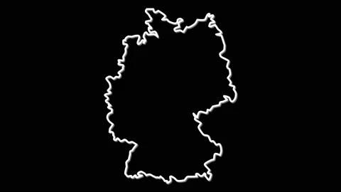 Germany map self drawing animation. Coun... | Stock Video | Pond5