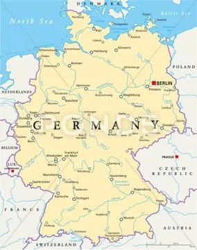 Germany Political Map ~ Clip Art ~ Download Now #42368523