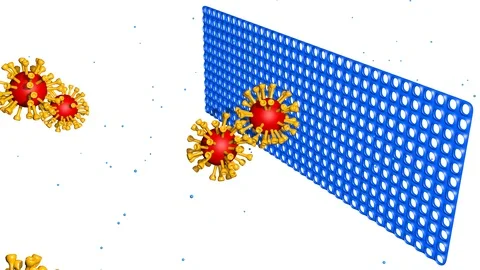 Germs, viruses captured in filter . 3d a... | Stock Video | Pond5