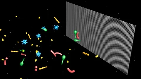 Germs , viruses captured in filter . 3d ... | Stock Video | Pond5