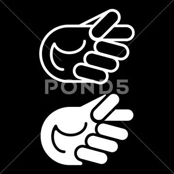 Gesture of contempt. Fig symbol isolated on black background.: Graphic ...