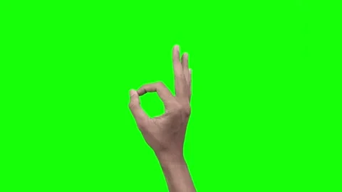 Gesture OK on Green Screen. Male hand sh... | Stock Video | Pond5