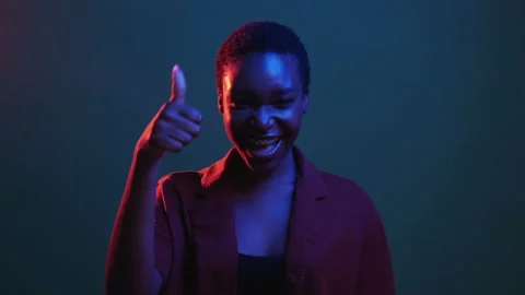 like gesture yeah approval woman thumb u... | Stock Video | Pond5