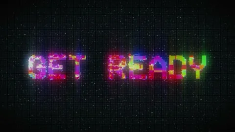 GET READY text with glitch background co... | Stock Video | Pond5