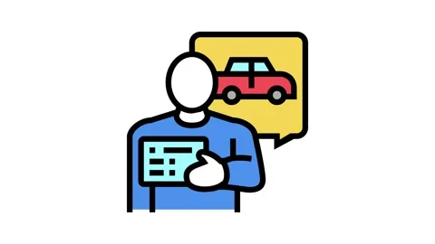 getting drivers license color icon anima... | Stock Video | Pond5