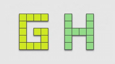 G,H Pixel Animation Letters, Alpha Chann... | Stock Video | Pond5