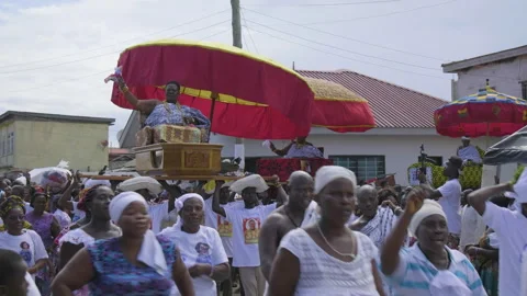 Ghana: African King sitting in a palanqu... | Stock Video | Pond5