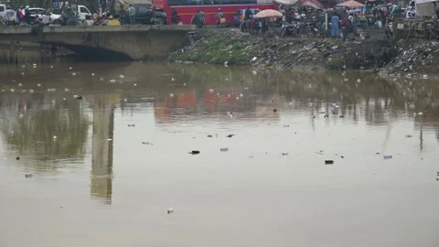 Ghana, April 2023 Filthy river in a slum... | Stock Video | Pond5