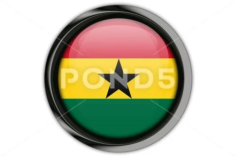 Photograph: Ghana flag in the button pin Isolated on White Background ...