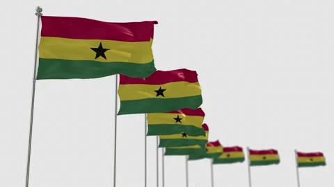 Ghana Row Of Flags Animation Include Alp... | Stock Video | Pond5