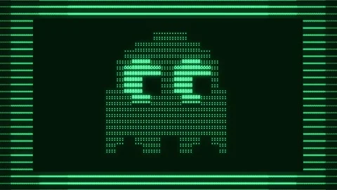 Ghost Game Console in Ascii Code Retro S... | Stock Video | Pond5