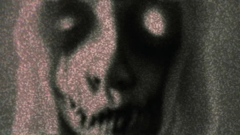 Ghost girl on tv static noise | Stock Video | Pond5