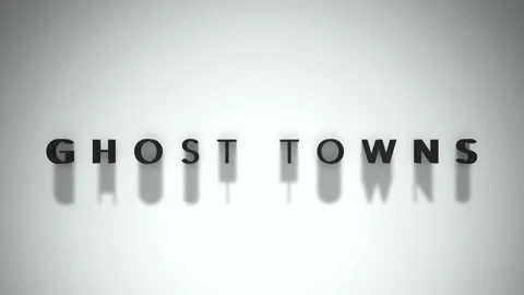 Ghost Towns 3D title animation matte bla... | Stock Video | Pond5