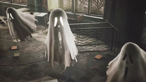 Ghosts Float in a Abandoned House Hallow... | Stock Video | Pond5