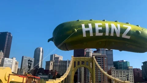 Giant Balloon of Heinz Pickle in the air... | Stock Video | Pond5