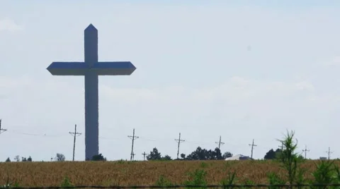 Giant Cross in Texas Panhandle | Stock Video | Pond5