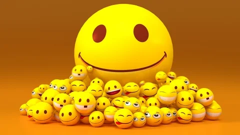 Giant Emoji Smiley with Many Little Smil... | Stock Video | Pond5