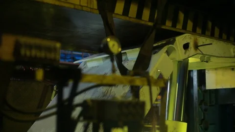 giant press in a metalwork factory | Stock Video | Pond5