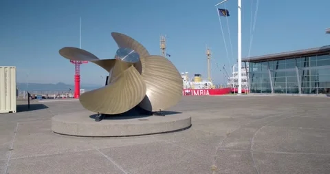 Giant propeller display at Columbia Muse... | Stock Video | Pond5