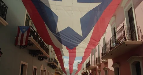 Giant Puerto Rico flag draped over Forta... | Stock Video | Pond5