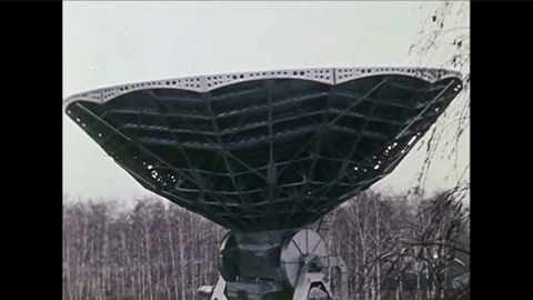 Giant radar dishes in the Soviet Union i... | Stock Video | Pond5