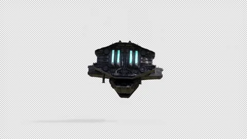 Giant spaceship landing, back view, blac... | Stock Video | Pond5