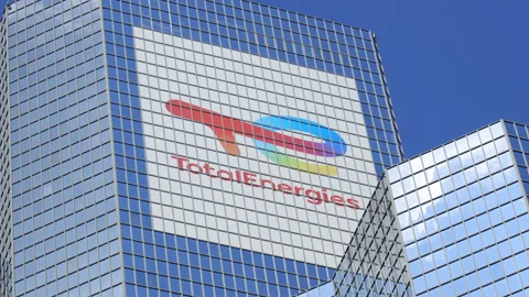 Giant Total Energies logo on the tower o... | Stock Video | Pond5