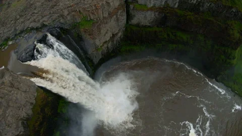 Giant Waterfall Top View Shot by Drone a... | Stock Video | Pond5
