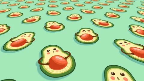 Gif Animated avocado motion design patte... | Stock Video | Pond5