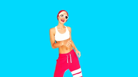 Gif animation art. Dancing Happy Girl. U... | Stock Video | Pond5