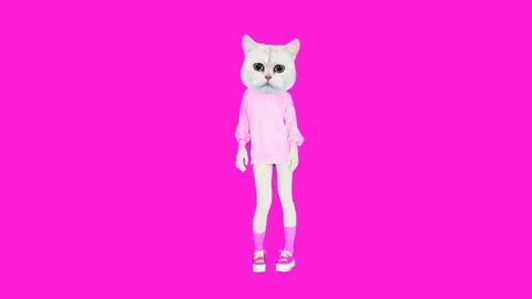Gif animation art. Kitty pink vanilla mo... | Stock Video | Pond5