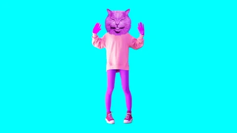 Gif animation art. Smile funny Cat Say H... | Stock Video | Pond5