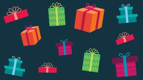 gift box animation background seamless ... | Stock Video | Pond5