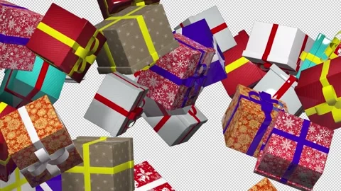 Gift Box Falling Animation with transpar... | Stock Video | Pond5