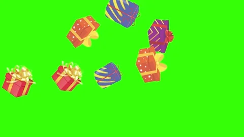 Gift box group animation, chroma key, gr... | Stock Video | Pond5