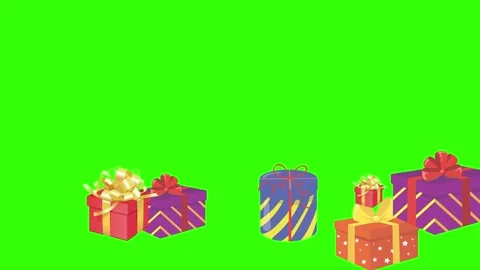 Gift box group animation, chroma key, gr... | Stock Video | Pond5