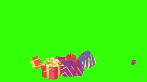 Gift box group animation, chroma key, gr... | Stock Video | Pond5