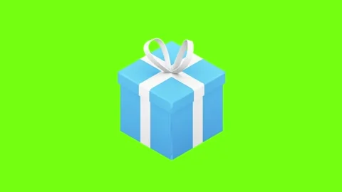 Gift Box Present 3D Animated Icon on Gre... | Stock Video | Pond5