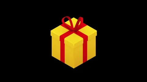 Gift Box Present 3D Animated Icon on bla... | Stock Video | Pond5