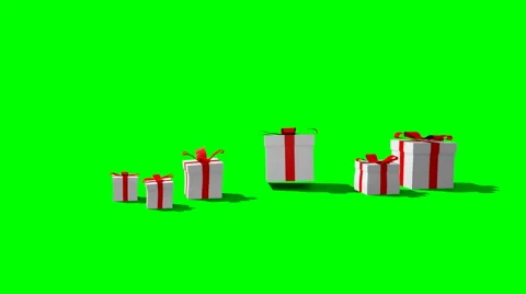 gift boxes falling from above on a green... | Stock Video | Pond5