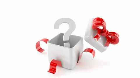 Gift with question mark isolated on whit... | Stock Video | Pond5