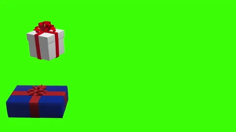 Gifts box present 3D animated on green s... | Stock Video | Pond5