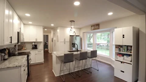 Gimbal Footage Orbiting Into the Kitchen... | Stock Video | Pond5