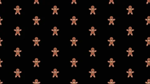 Gingerbread Man Christmas Black Animated... | Stock Video | Pond5