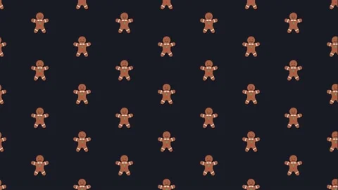 Gingerbread Man Christmas Dark Blue Anim... | Stock Video | Pond5